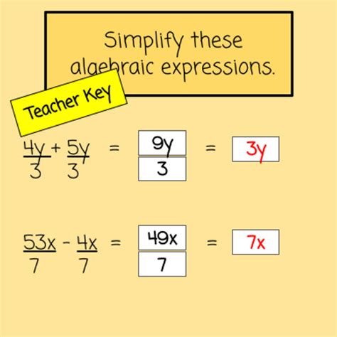 Simplifying Algebraic Expressions With Integers Digital Worksheet