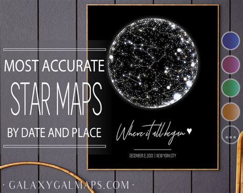 Star Map Print Custom By Date Printable Star Chart Poster Etsy