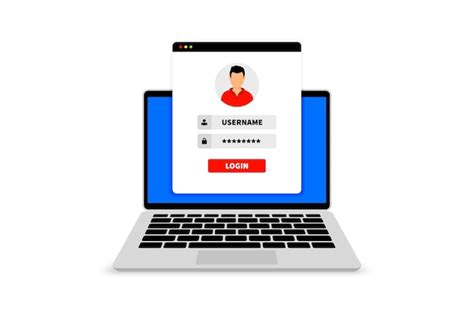 Premium Vector Online Registration And Sign Up Concept Laptop With Login And Password Form