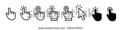 Computer Mouse Click Cursor Icon Set Stock Vector Royalty Free Shutterstock