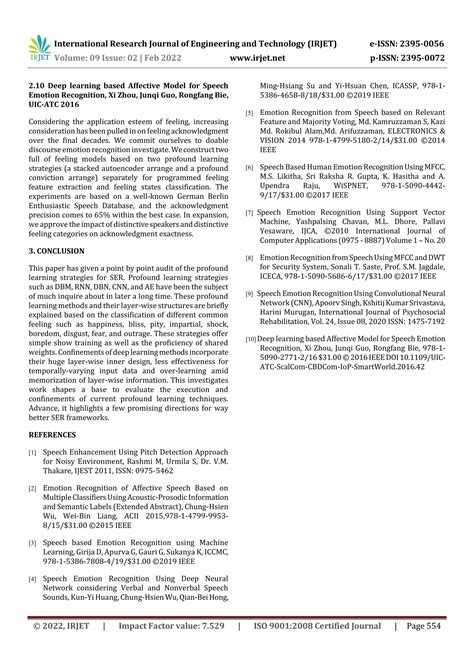 A Review Paper On Speech Based Emotion Detection Using Deep Learning Pdf