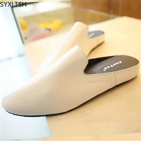 남성용 가죽 슬리퍼 남성용 하프 슈즈 럭셔리 뮬 여름 슬리퍼 캐쥬얼 패션 신발 Aliexpress