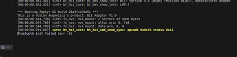 Bthcicore Bthcicmdsendsync Opcode 0x0c33 Status 0x11 And