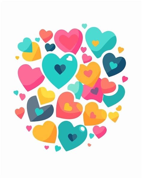 premium vector group of floating hearts