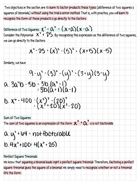 64a Special Factorizations Squares Notability Gallery