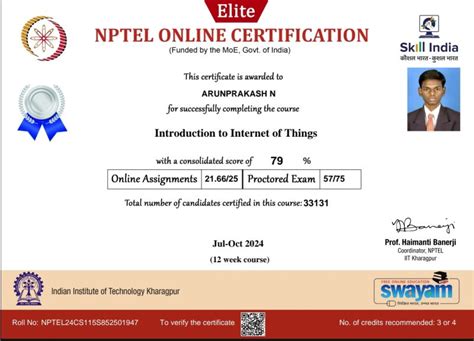 arunprakash n on linkedin excited to share that i have score 79 in nptel introduction to
