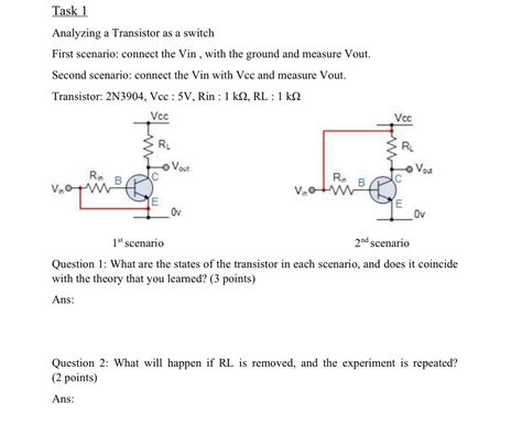 Solved Task Analyzing A Transistor As A Switch First Chegg
