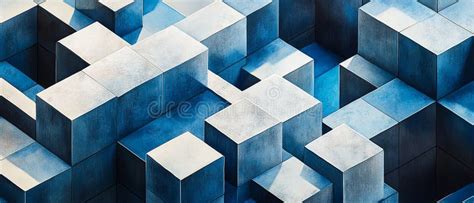 Isometric Cubes A Three Dimensional Pattern Of Interlocking Cubes Creating A Dynamic Geometric