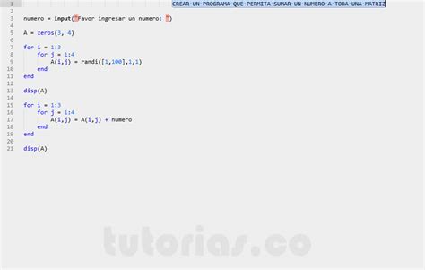 Arrays MatLab Matriz Mas Numero Tutorias Co