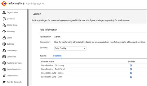 Verifying Exception Task Feature Privileges