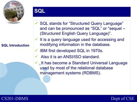 dbms relational data model and sql queries ppt