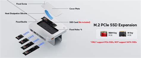 Amazon Com PULWTOP Mac Mini Hub M1 M2 With M 2 SSD Enclosure NOT For M4 2024 8 In 1 Vertical