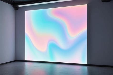 Premium Photo Holographic Wall Mockup Dynamic Canvas For Art Digital Displays