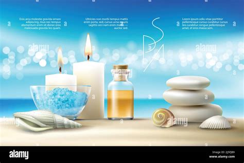 Vector Illustration Of A Realistic Style Set For Spa Treatments With