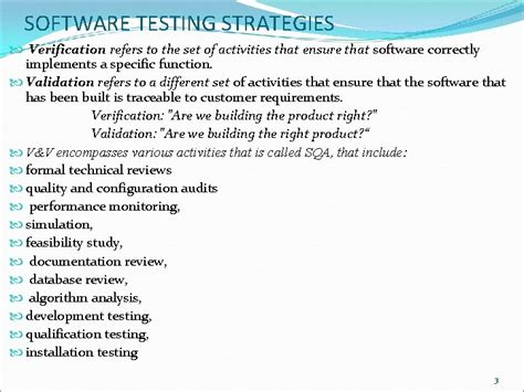 Verification And Validation Unit Testing Software Testing Strategies