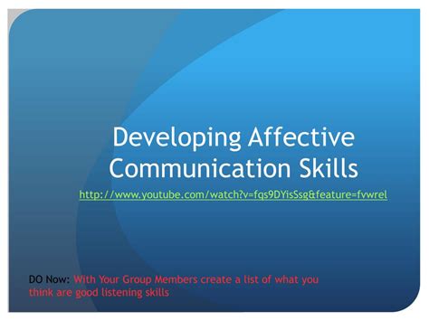 Ppt Developing Affective Communication Skills Powerpoint Presentation Id2353031