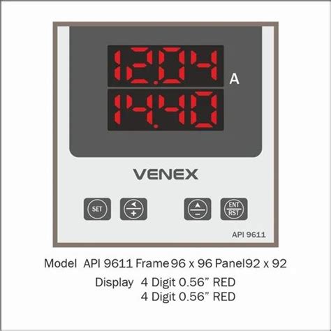 Venex Double Ampere Process Indicator Api 9611 4 Digit 0 56 Red At