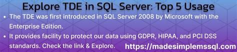 Explore Tde In Sql Server Top 5 Usage Madesimplemssql