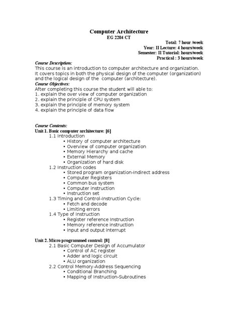 syllabus of computer architecture ctevt nepal pdf computer program programming