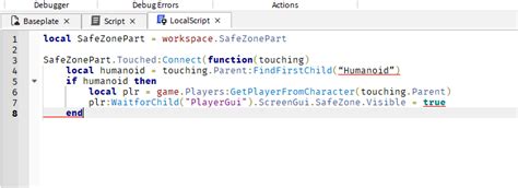 When Touching Safe Zone Gui Not Popping Up Scripting Support Developer Forum Roblox
