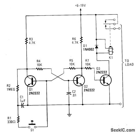 PUSH ON PUSH OFF ELECTRONIC SWITCH Switch Control Control Circuit Circuit Diagram SeekIC Com