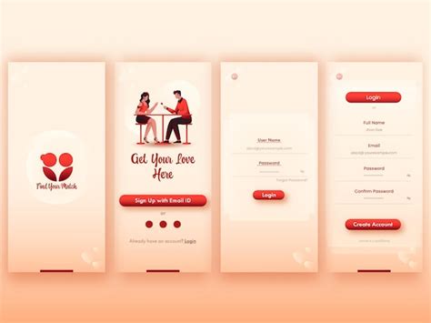 Premium Vector Dating App Mobile App Ui Premium Vector Dating App Mobile App Ui