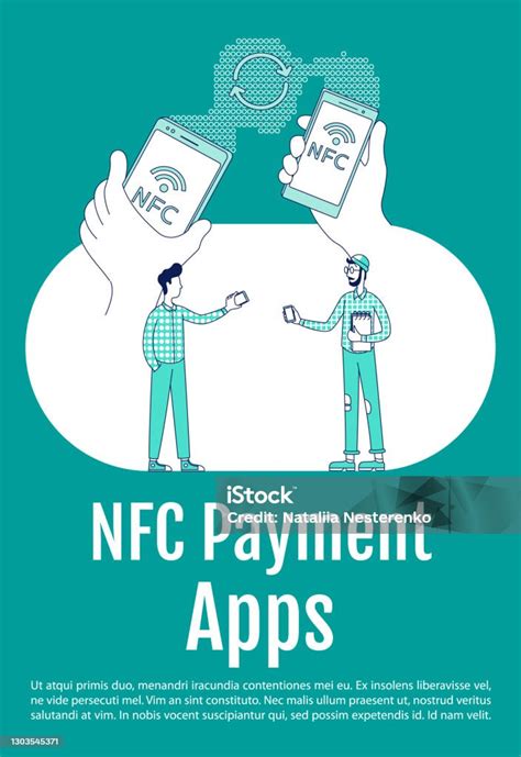 모바일 데이터 전송 포스터 플랫 실루엣 벡터 템플릿 Nfc 응용 프로그램 브로셔 만화 캐릭터가 있는 한 페이지 컨셉 디자인