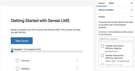 Woocommerce Integration Sensei Lms