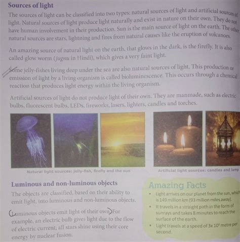 The Sources Of Light Can Be Classified Into Two Types Natural Sources Of