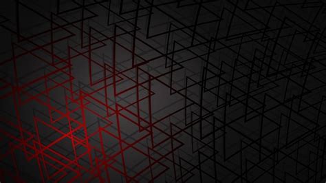 검은 배경에 그림자가 있는 어두운 빨간색 교차 삼각형의 추상 그림 프리미엄 벡터