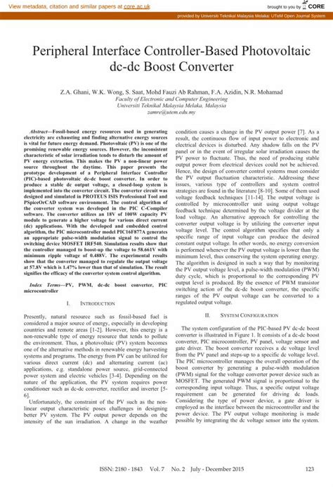 Pdf Peripheral Interface Controller Based Photovoltaic Dc Dc
