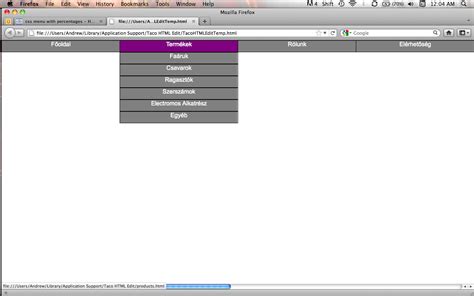 Web Design Css Menu With Percentages Solved Daniweb