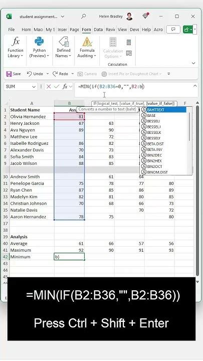 Excel Tip Minimum Value Skip Empty Cells Youtube