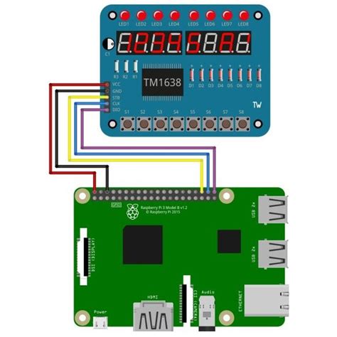 Tm1638 Trainer Module Io Input Output 8 Digit 7 Segment Led Key For