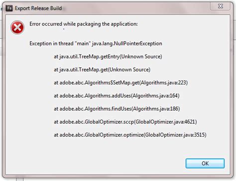 Flash Builder Getting Error While Packaging The Code For Ipad Device Using Flashbuilder
