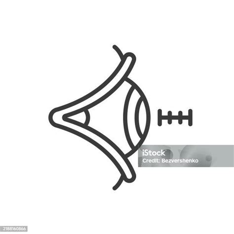 눈까지의 거리 선 디자인의 아이콘 거리 눈 측정 시력 광학 초점 흰색 배경 벡터에 정렬 눈까지의 거리 편집 가능한 획 아이콘 가까운에 대한 스톡 벡터 아트 및 기타 이미지