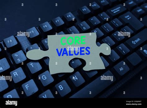 Handwriting Text Core Values Business Approach Principles Which Guide And Determine What Is