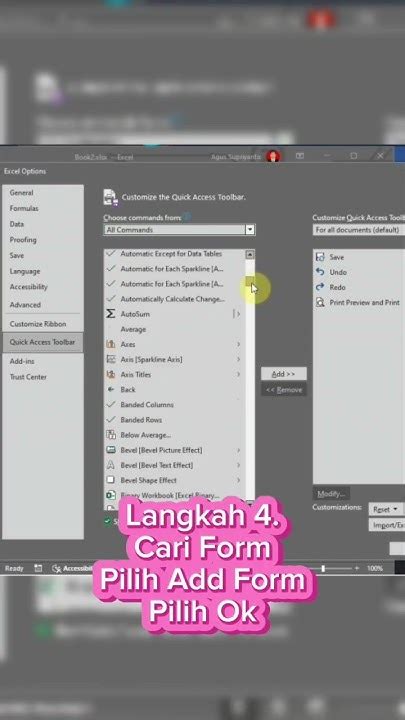 Cara Buat Form Input Data Pada Excel Excel Exceltips Exceltutorial Shorts Trending