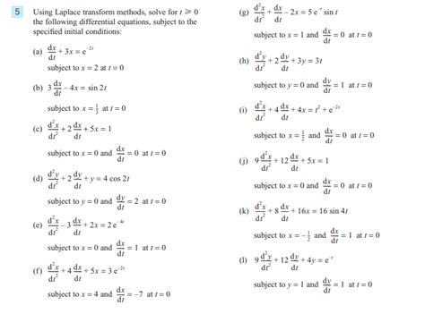 solved using laplace transform methods solve for t⩾0 g