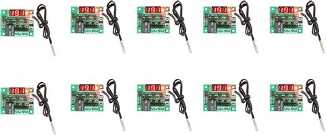 10 Pcs W1209 Dc 12v Red Heat Temp Thermostat Temperature Control Switch Temperature