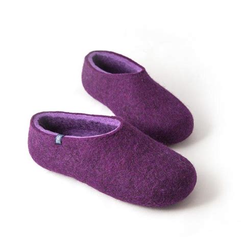 Purple Slippers Made Of Pure Wool By Wooppers Dual Purple Collection