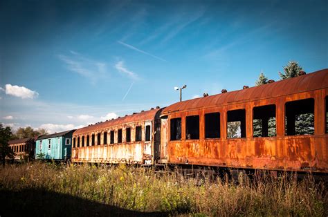 무료 이미지 선로 밤 늙은 기차 교통 수송 저녁 산업 묘지 녹슨 폴란드 마차 폴 스카 크라코프 까마귀 철도 운송 도시 지역 철도 차량