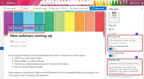Can You Get A Text Preview In A Sharepoint News Carousel Ellens Digital Workplace