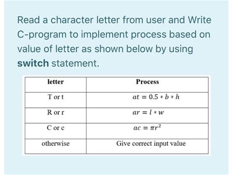 Solved Read A Character Letter From User And Write C Program