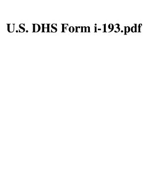 Uscis Form I 193 Application For Waiver Blank Fillable Template