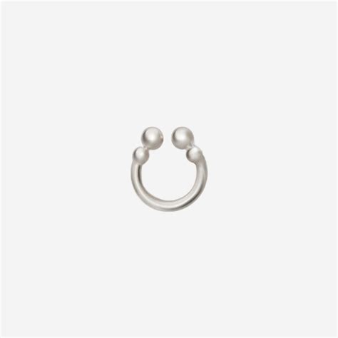 질 샌더 핸드크래프트 실버 오픈 링 메탈 펄 실버 Jil Sander Kream