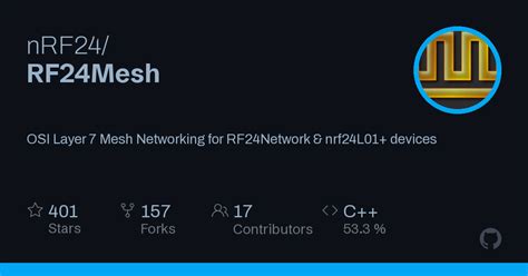 Github Nrf Rf Mesh Osi Layer Mesh Networking For Rf Network Nrf L Nrf X Devices