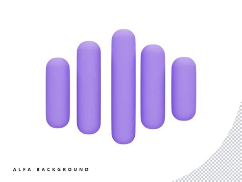 사운드 또는 오디오 웨이브 아이콘 기호 프리미엄 Psd 파일