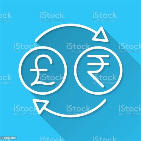 환전 파운드 인도 루피 파란색 배경에 아이콘 긴 그림자가 있는 평면 디자인 0명에 대한 스톡 벡터 아트 및 기타 이미지 0명 3차원 형태 가격 Istock