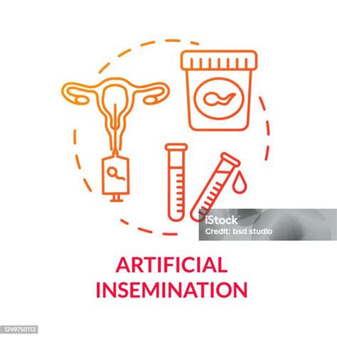 인공 수정 빨간색 개념 아이콘 대체 임신 여성 불임에 대한 원조 생식 기술 아이디어 얇은 선 일러스트 벡터 격리 윤곽선 Rgb 색상 도면 0명에 대한 스톡 벡터 아트 및
